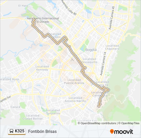 Ruta k325: horarios, paradas y mapas - Fontibón Brisas (Actualizado)