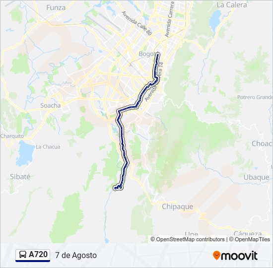 Ruta a720: horarios, paradas y mapas - 7 De Agosto (Actualizado)