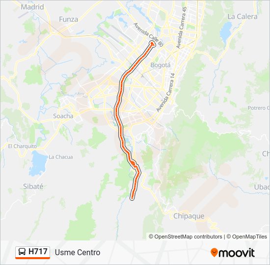 Ruta H717: horarios, paradas y mapas - Usme Centro (Actualizado)