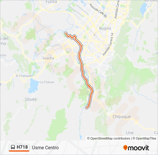 Ruta h718: horarios, paradas y mapas - Usme Centro (Actualizado)
