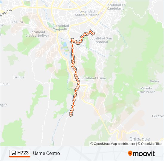 Ruta h723: horarios, paradas y mapas - Usme Centro (Actualizado)