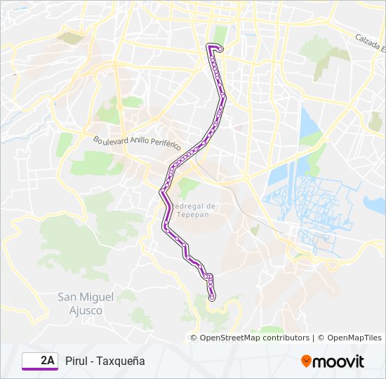 2a Route: Schedules, Stops & Maps - Pirul - Taxqueña (Updated)