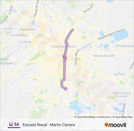 Ruta 5A: horarios, paradas y mapas - Escuela Naval - Martín Carrera ...