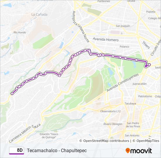 Ruta 8d: horarios, paradas y mapas - Tecamachalco - Chapultepec ...