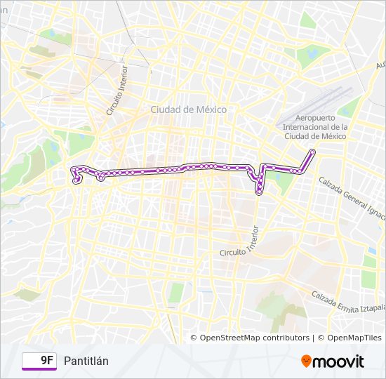 Ruta 9f: horarios, paradas y mapas - Pantitlán (Actualizado)