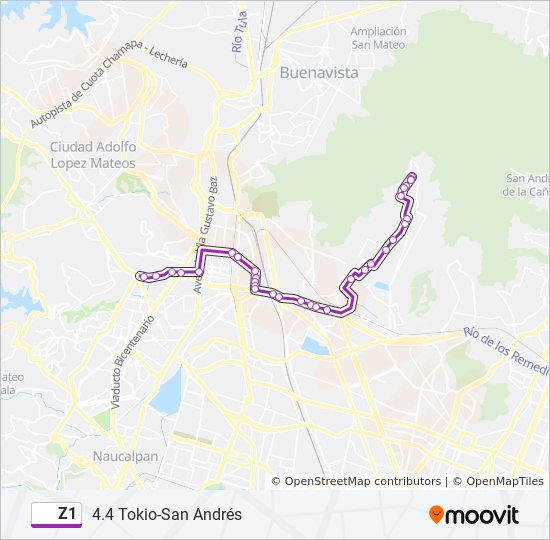 Ruta z1: horarios, paradas y mapas - 4.4 Tokio-San Andrés (Actualizado)