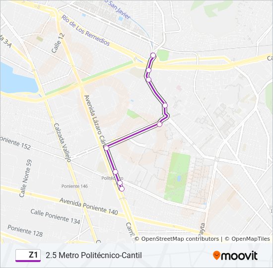 z1 Route: Schedules, Stops & Maps - 2.5 Metro Politécnico-Cantil (Updated)