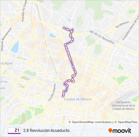 Ruta z1: horarios, paradas y mapas - 2.8 Revolución-Acueducto (Actualizado)