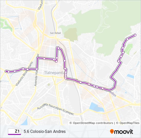 Ruta z1: horarios, paradas y mapas - 5.6 Colosio-San Andres (Actualizado)