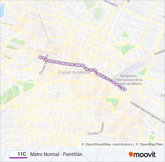 Ruta 11c: horarios, paradas y mapas - Metro Normal - Pantitlán ...