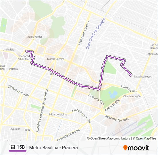 Ruta 15B: horarios, paradas y mapas - Metro Basilica - Pradera ...