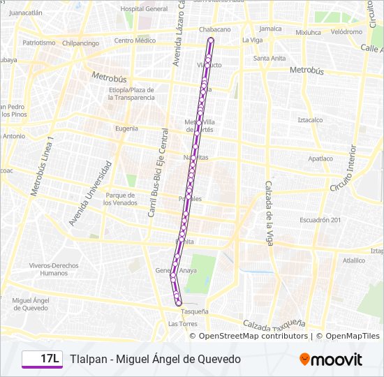 Ruta 17l: horarios, paradas y mapas - Tlalpan - Miguel Ángel de Quevedo ...