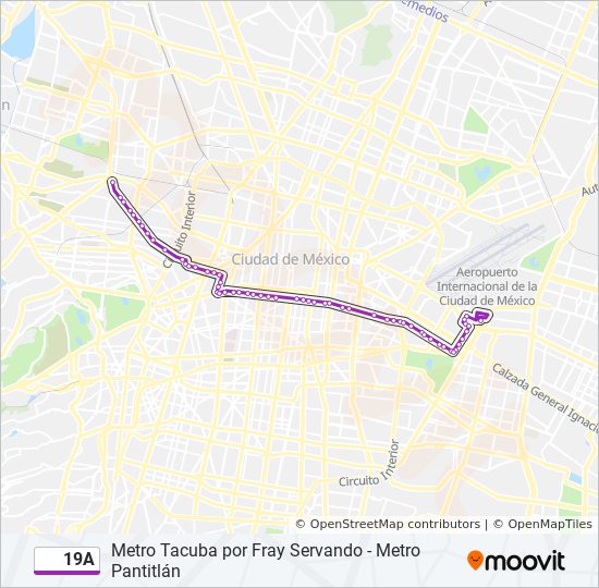 Ruta 19a: horarios, paradas y mapas - Metro Tacuba Por Fray Servando ...