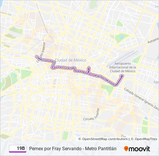 Ruta 19b: horarios, paradas y mapas - Metro Pantitlan - Pemex Por Fray ...
