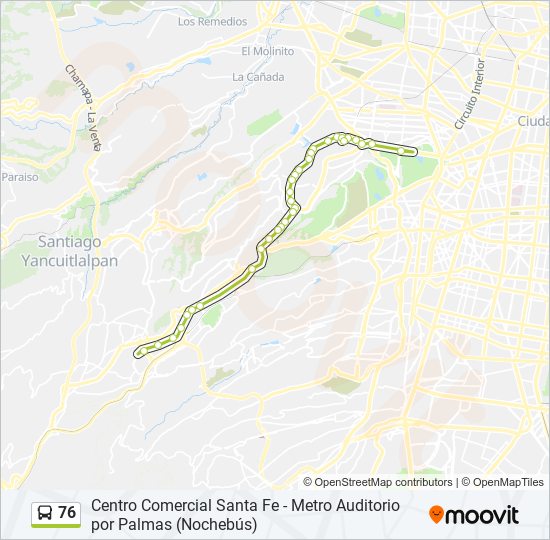 Ruta 76: horarios, paradas y mapas - C. C. Centro Comercial Santa Fe ...