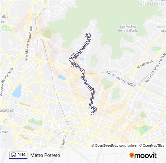 Ruta 104: horarios, paradas y mapas - Metro Potrero (Actualizado)