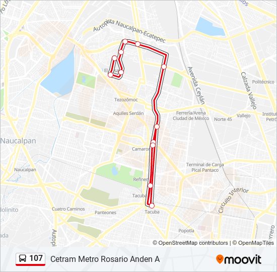 Ruta 107: horarios, paradas y mapas - Cetram Metro Rosario Anden A ...