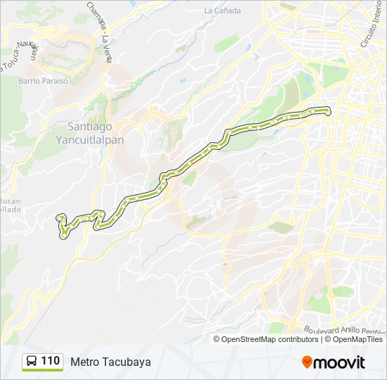 Ruta 110: horarios, paradas y mapas - Metro Tacubaya (Actualizado)