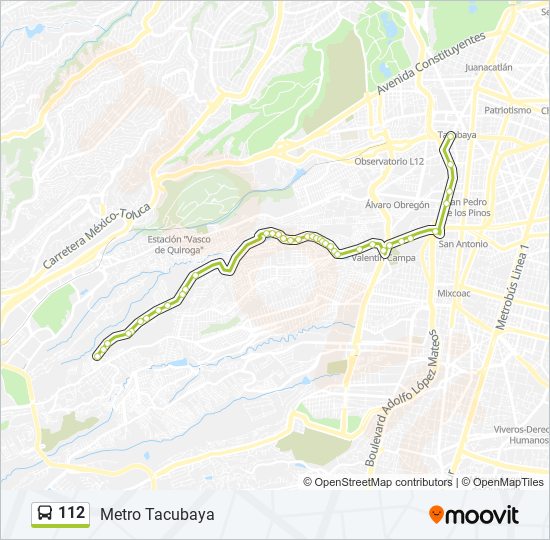 Ruta 112: horarios, paradas y mapas - Metro Tacubaya (Actualizado)