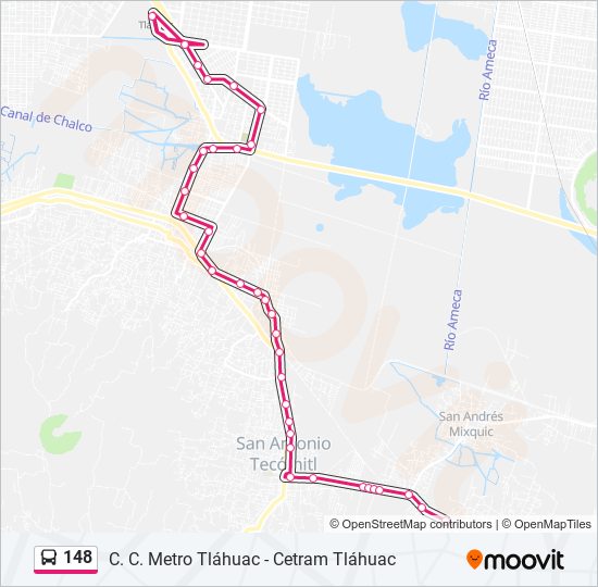 Ruta 148: horarios, paradas y mapas - C. C. Metro Tláhuac - Cetram Tláhuac (Actualizado)