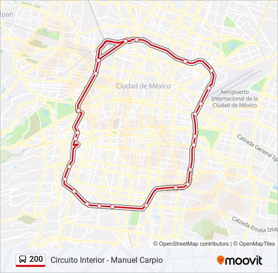 Ruta 200: horarios, paradas y mapas - Circuito Interior - Manuel Carpio (Actualizado)