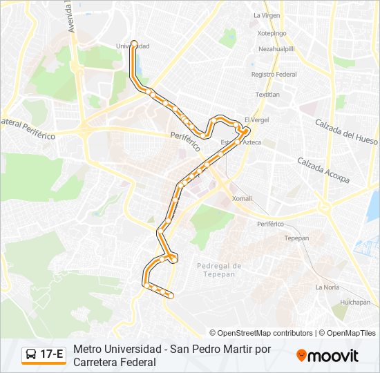 17e Route: Schedules, Stops & Maps - Cetram Universidad Anden B (Updated)