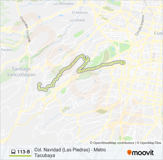 Ruta 113b: horarios, paradas y mapas - Col. Navidad (Actualizado)