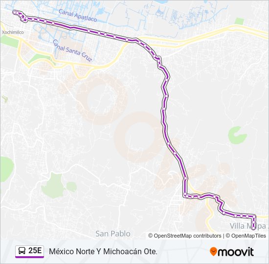 Ruta 25e: horarios, paradas y mapas - México Norte Y Michoacán Ote ...
