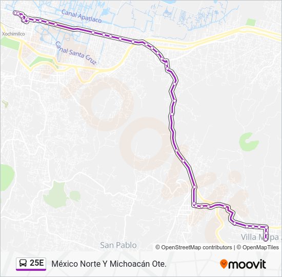 Ruta 25e: horarios, paradas y mapas - México Norte Y Michoacán Ote ...