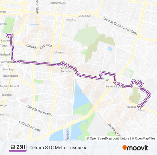 Ruta z3h: horarios, paradas y mapas - Cetram STC Metro Tasqueña ...
