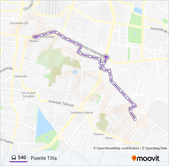 Ruta 540: horarios, paradas y mapas - Puente Titla (Actualizado)