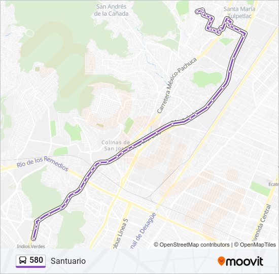 Ruta 580: horarios, paradas y mapas - Santuario (Actualizado)