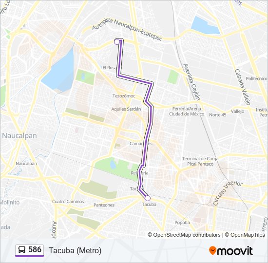 Ruta 586: horarios, paradas y mapas - Tacuba (Metro) (Actualizado)