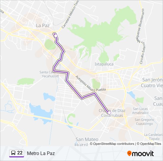 22 Route: Schedules, Stops & Maps - Metro La Paz (Updated)