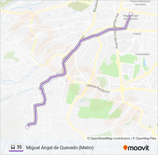 35 Route: Schedules, Stops & Maps - Miguel Ángel de Quevedo (Metro ...