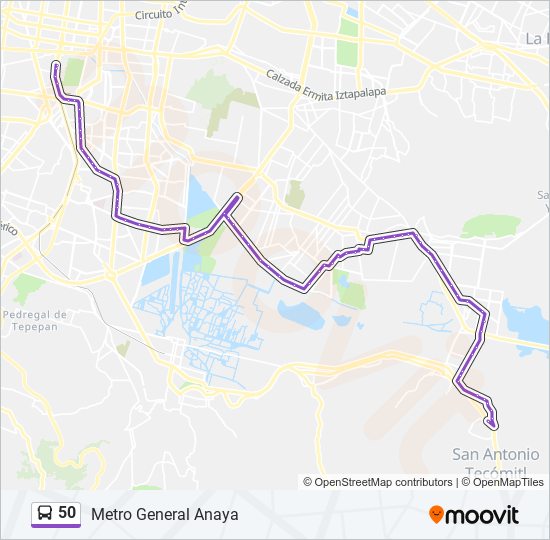 50 Route: Schedules, Stops & Maps - Metro General Anaya (Updated)