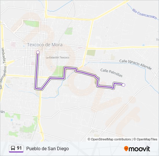 Ruta 91: horarios, paradas y mapas - Pueblo de San Diego (Actualizado)