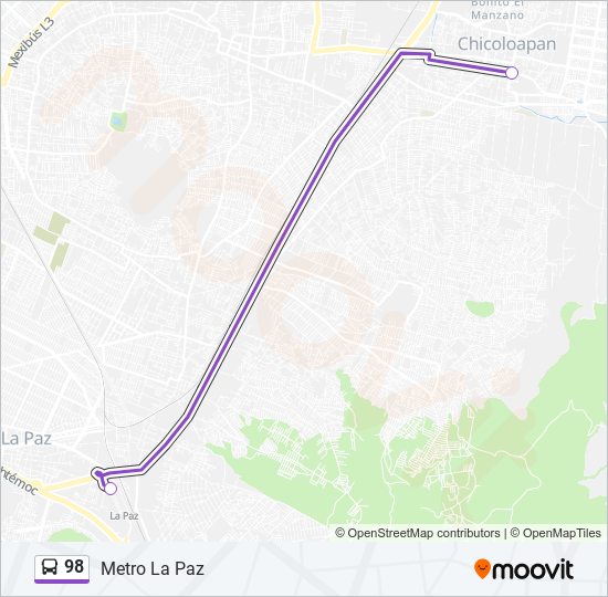 Ruta 98: horarios, paradas y mapas - Metro La Paz (Actualizado)