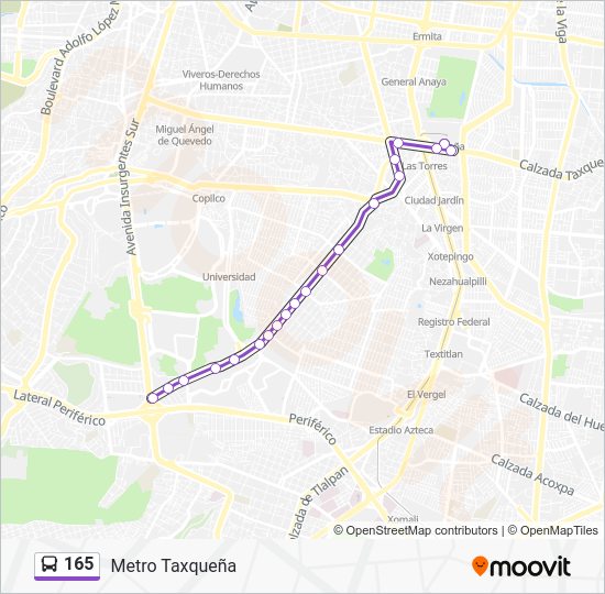 165 Route Schedules Stops Maps Metro Taxque a Updated 