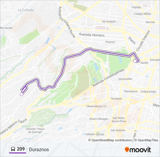 Ruta 209: horarios, paradas y mapas - Duraznos (Actualizado)