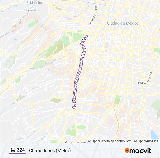 324 Route: Schedules, Stops & Maps - Chapultepec (Metro) (Updated)