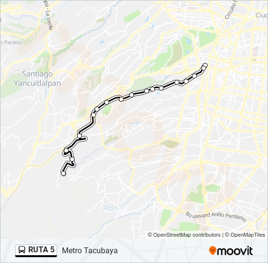 Ruta 5: horarios, paradas y mapas - Metro Tacubaya (Actualizado)