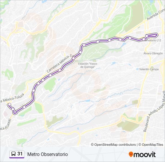 Ruta 31: horarios, paradas y mapas - Metro Observatorio (Actualizado)
