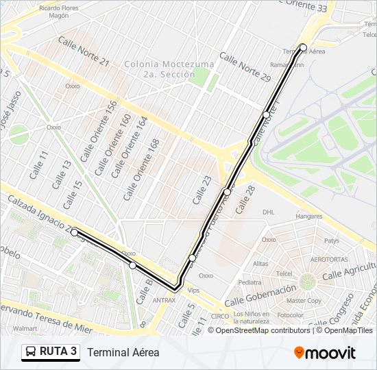 Ruta 3: horarios, paradas y mapas - Terminal Aérea (Actualizado)