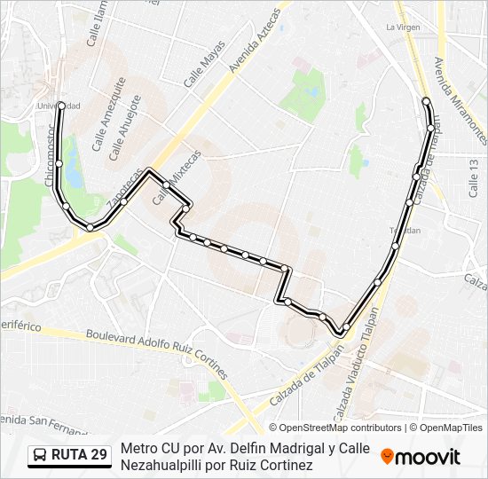 Ruta 29: horarios, paradas y mapas - Metro Cu (Actualizado)