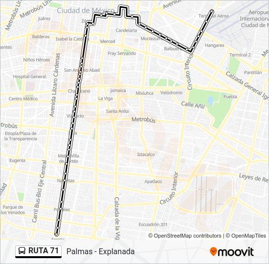 Ruta 71: horarios, paradas y mapas - Aeropuerto (Actualizado)