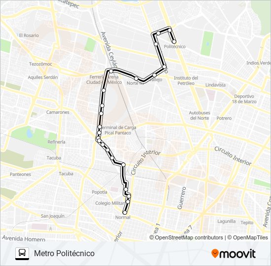 Ruta 106: horarios, paradas y mapas - Metro Politécnico (Actualizado)