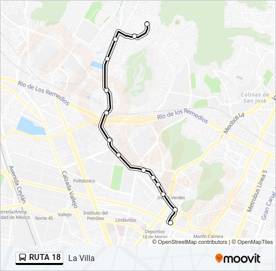 Ruta 18: horarios, paradas y mapas - La Villa (Actualizado)
