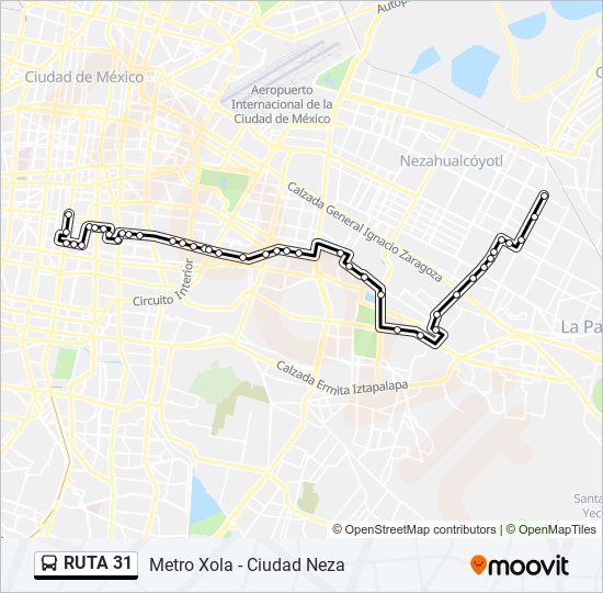 Ruta 31: horarios, paradas y mapas - Ciudad Neza (Actualizado)