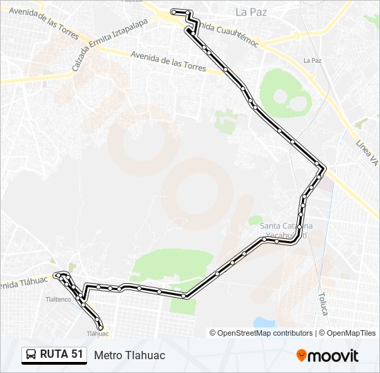 ruta 51 Route: Schedules, Stops & Maps - Metro Tlahuac (Updated)